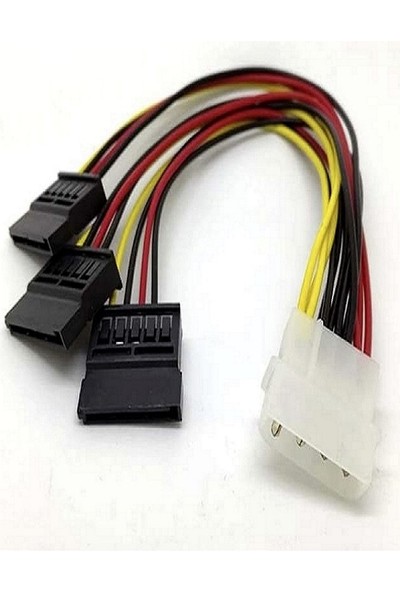 Uğur Tekno 3lü Sata Power Kablosu HDD 4 Pin Güç Kasa Içi