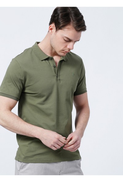 Fabrika Basic Düz Yeşil Erkek Polo T-Shirt - LEGOLAS Y