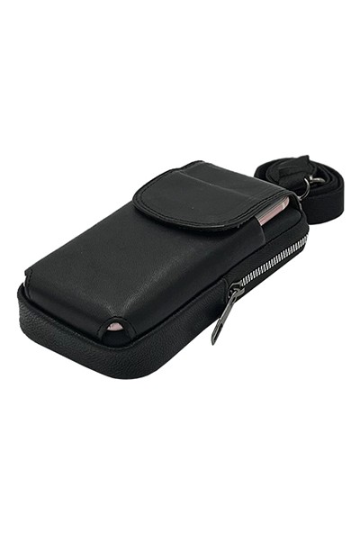 Newish Polo Siyah Deri Telefon Bölmeli Kemerlik Ve Çapraz Omuz Askılı Çanta Newish Polo Siyah Deri Telefon Bölmeli Kemerlik Ve Çapraz Omuz Askılı Çanta