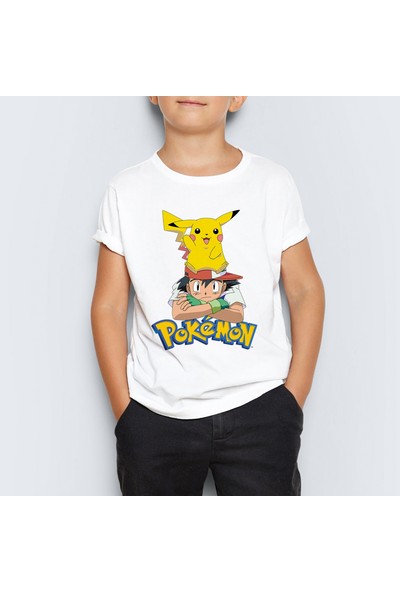 Morinna Pokemon Pikachu Unisex Çocuk Tişört T-Shirt Mr-03 Morinna Pokemon Pikachu Unisex Çocuk Tişört T-Shirt Mr-03