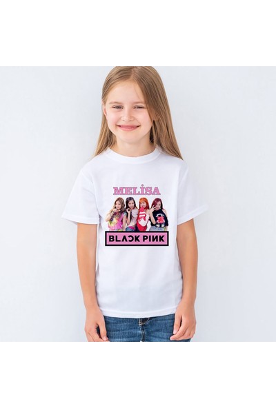 Morinna Isme Özel Blackpink Baskılı Unisex Çocuk Tişört T-Shirt Mr-03