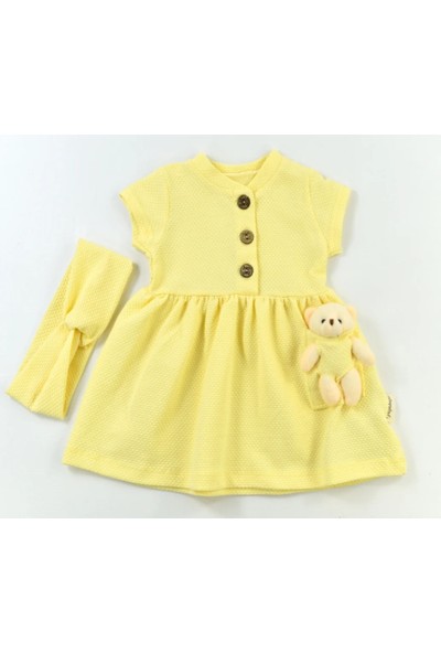 Ege Bebek Petek Kumaş Ayıcık Aksesuarlı ve Boneli Yazlık Elbise Ege Bebek Petek Kumaş Ayıcık Aksesuarlı ve Boneli Yazlık Elbise