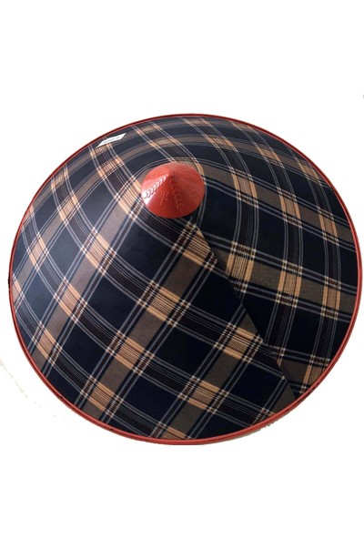 Okuyucu Ticaret Kareli Desen Saten Kaplama Krem Siyah Vietnam Şapkası