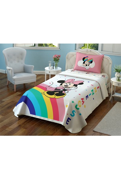 Taç Minnie Colour Bow Tek Kişilik Lisanslı Pike Takımı Taç Minnie Colour Bow Tek Kişilik Lisanslı Pike Takımı