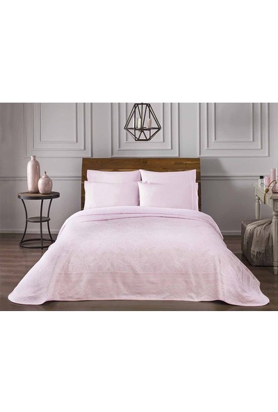 Taç Salice Pembe Çift Kişilik Jakar Pike Takımı