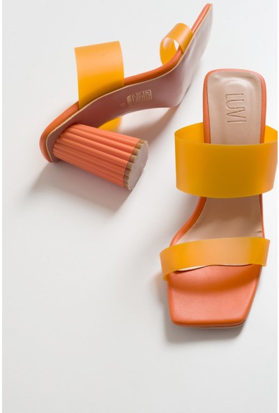 Luvi 1252 Turuncu Cilt Topuklu Kadın Terlik Luvi 1252 Turuncu Cilt Topuklu Kadın Terlik