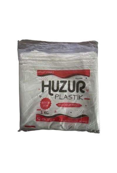 Huzur Beyaz Atlet Poşet Büyük Boy 30X57 cm 10 kg (Kalın Plastikten) Huzur Beyaz Atlet Poşet Büyük Boy 30X57 cm 10 kg (Kalın Plastikten)