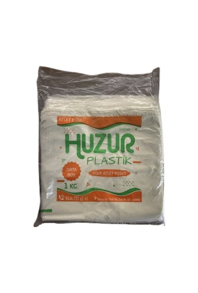 Huzur Beyaz Atlet Poşet Orta Boy 28X52 cm 1 kg (Kalın Plastikten) Huzur Beyaz Atlet Poşet Orta Boy 28X52 cm 1 kg (Kalın Plastikten)