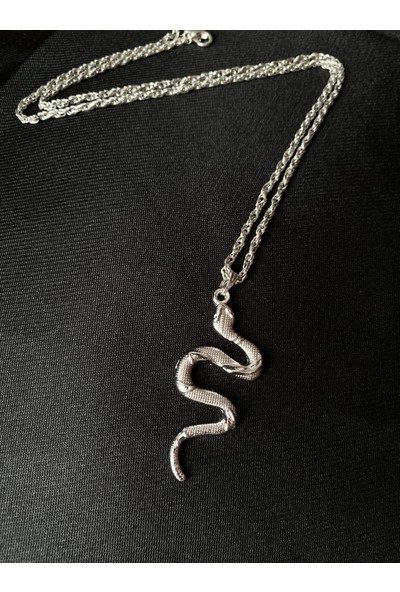 Balyan Yılan Kolye Gümüş Renk