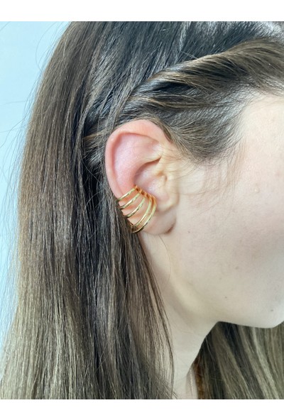 Balyan 5'li Kıkırdak Küpe Altın Kaplama