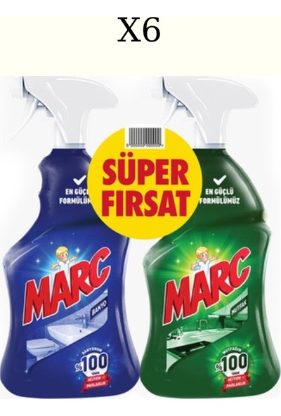 Marc Mutfak 750ML+MARC Banyo 750ML *6 Adet Marc Mutfak 750ML+MARC Banyo 750ML *6 Adet