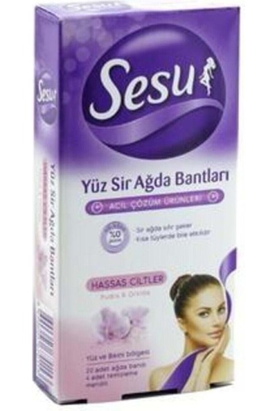 Sesu Yüz Sir Ağda Bandı Hassas Ciltler 20'li