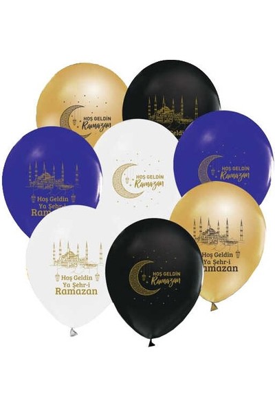 İrem Parti Dükkanı Hoşgeldin Ramazan Baskılı Balon 10 Adet İrem Parti Dükkanı Hoşgeldin Ramazan Baskılı Balon 10 Adet
