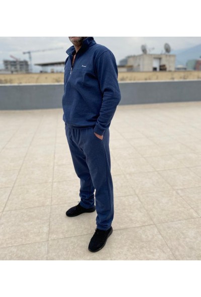 Benesse Yarım Fermuarlı Indigo Eşofman Takımı