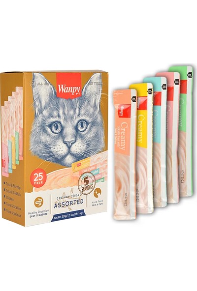Wanpy Karışık Sıvı Likit Kedi Ödül 25LI X14 gr Wanpy Karışık Sıvı Likit Kedi Ödül 25LI X14 gr