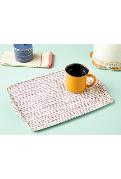 English Home Tansy Melamin Kaydırmaz Tepsi Pembe