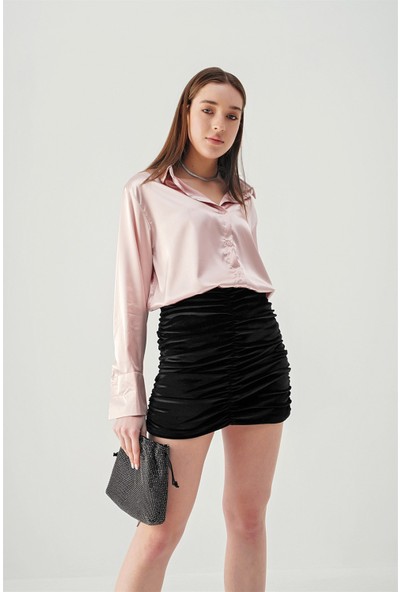 MyLove Drape Kadife Etek Siyah