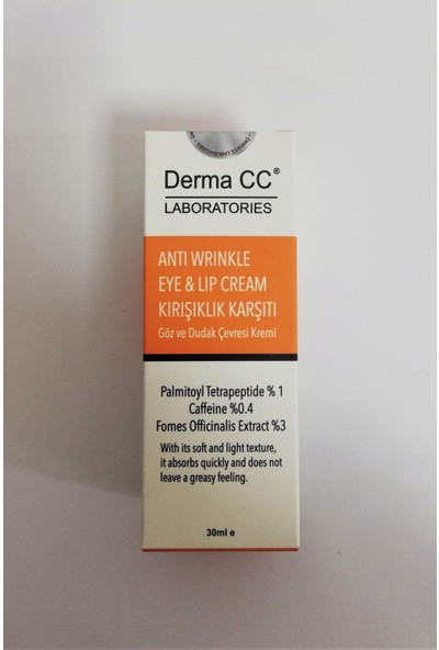 Derma cc Laboratories Kırışık Karşıtı Göz ve Dudak Çevresi Kremi 30 ml