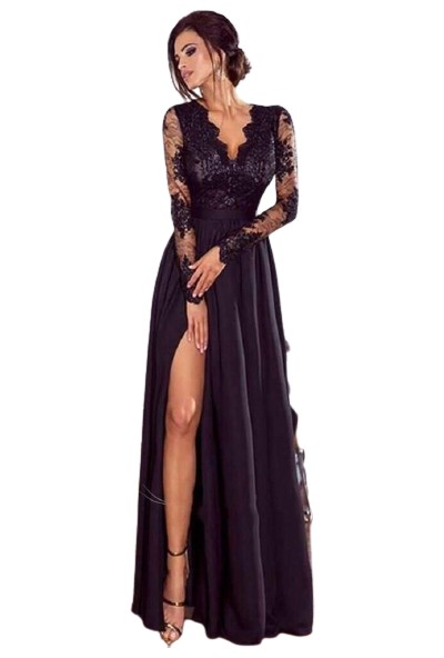 Moons Charge V Yaka Dantel Elbise