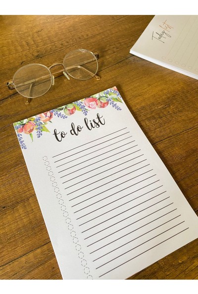 Ekeroğlu Çizgili Çiçek Desenli A5 To Do List - Memopad - Notepad - Defter Ekeroğlu Çizgili Çiçek Desenli A5 To Do List - Memopad - Notepad - Defter