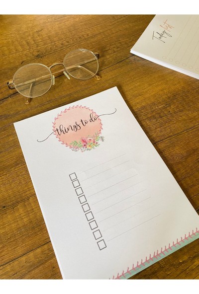 Ekeroğlu Çizgili Çiçek Desenli Pembe Yeşil A5 To Do List - Memopad - Notepad - Defter Ekeroğlu Çizgili Çiçek Desenli Pembe Yeşil A5 To Do List - Memopad - Notepad - Defter