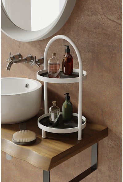 Lilla Home Iki Katlı Siyah Mermer Desenli Mutfak Kozmetik Takı Banyo Düzenleyici Organizer 41 cm Lilla Home Iki Katlı Siyah Mermer Desenli Mutfak Kozmetik Takı Banyo Düzenleyici Organizer 41 cm
