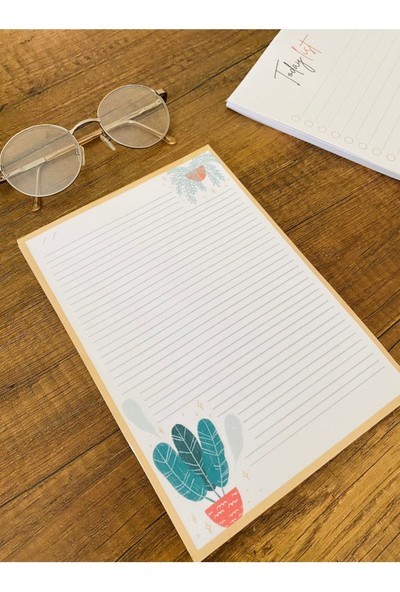 Ekeroğlu Saksı ve Yaprak Desenli A5 To Do List Memopad - Notepad - Defter Ekeroğlu Saksı ve Yaprak Desenli A5 To Do List Memopad - Notepad - Defter