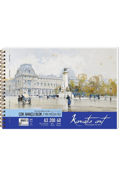 Keskin Color Karatis Art 200GR A3 40 Yaprak Spiralli Resim Blok 486005-99