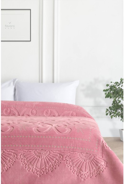 Merinos Pırıltı Embos Çift Kişilik Battaniye - Kiraz Çiçeği Merinos Pırıltı Embos Çift Kişilik Battaniye - Kiraz Çiçeği