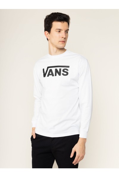 Vans - Erkek Uzun Kollu Beyaz T-Shirt - VN000K6HYB21