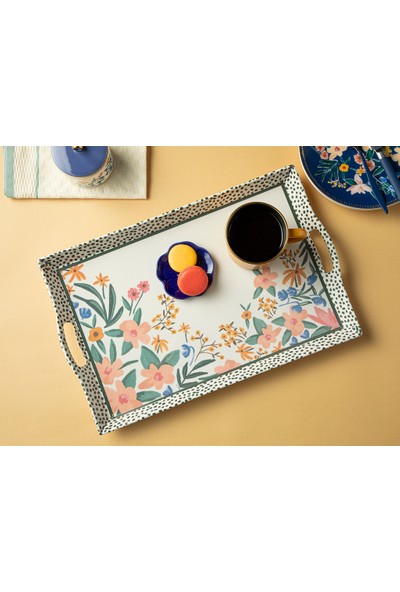 English Home Flower Spree Melamin Tepsi 42X27 cm Renkli English Home Flower Spree Melamin Tepsi 42X27 cm Renkli