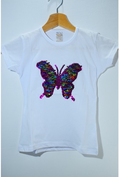 Lollico Kız Çocuk Pullu Kelebek Detaylı Beyaz Badi Lollico Kız Çocuk Pullu Kelebek Detaylı Beyaz Badi