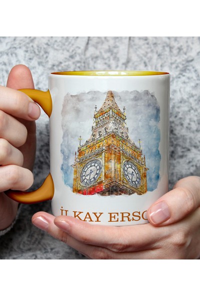 Kişiye Özel London Tasarımlı Hediye Siyah Kupa Bardak