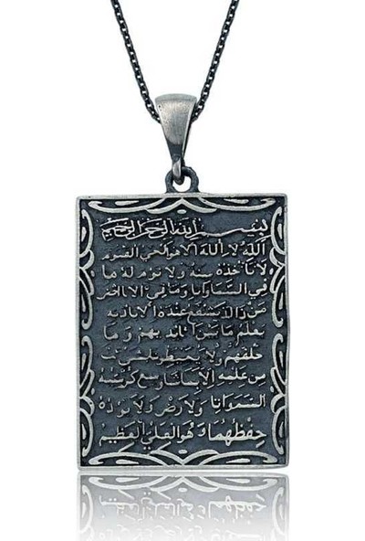 Gumush Gümüş Ayetel Kürsi Kolye