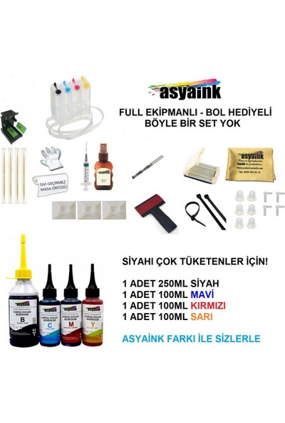 Asyaink Canon E414/E484 ile Uyumlu Şeffaf Bitmeyen Kartuş Seti Asyaink Canon E414/E484 ile Uyumlu Şeffaf Bitmeyen Kartuş Seti