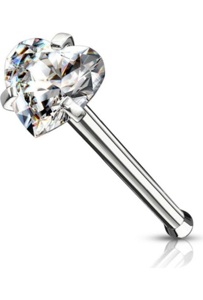 Takıconcept Kalp Şeklinde 925 Ayar Gümüş Tek Taş Hızma