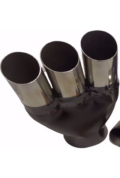 YO404 60-Mm Yuvarlak Boş Üçlü Eksoz Ucu