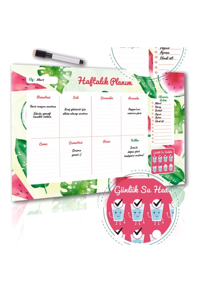 Haftalık Planlayıcı Magnet Mıknatıslı & Silgili Kalem (Yeşil) Haftalık Planlayıcı Magnet Mıknatıslı & Silgili Kalem (Yeşil)