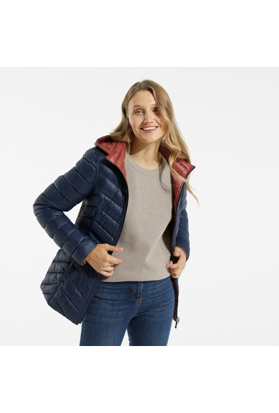 Nautıca Kadın Lacivert-Kiremit Çift Taraflı Mont Q224184N.RUS