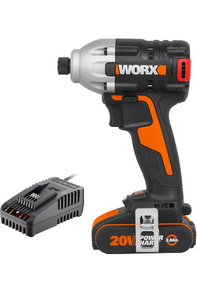 Worx WX261.9C 20VOLT/2.0AH Li-Ion 260NM Kömürsüz Profesyonel Darbeli Tornavida Worx WX261.9C 20VOLT/2.0AH Li-Ion 260NM Kömürsüz Profesyonel Darbeli Tornavida