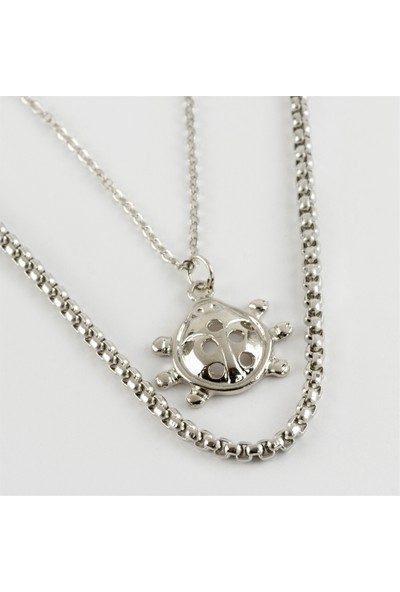 Strong Art Uğur Böceği Figürlü Trend Ikili Kolye Strong Art Uğur Böceği Figürlü Trend Ikili Kolye