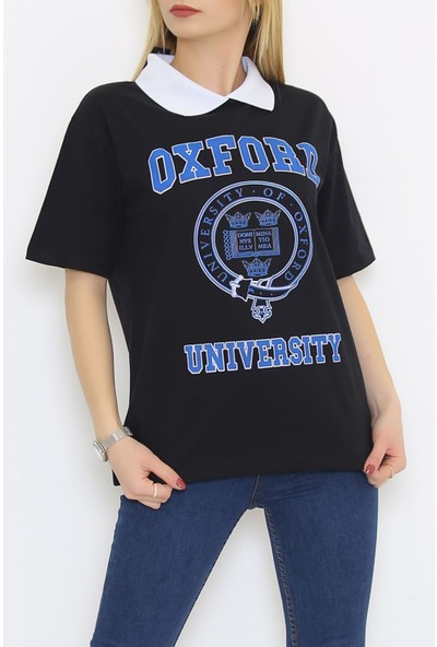 Trend Gömlek Yaka Tişört Siyah Trend Gömlek Yaka Tişört Siyah