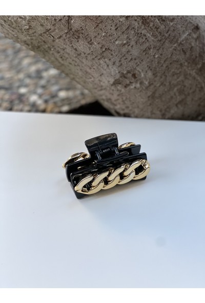 Whoknows Gold Detaylı Siyah Kemik Mandal Toka Kadın Whoknows Gold Detaylı Siyah Kemik Mandal Toka Kadın