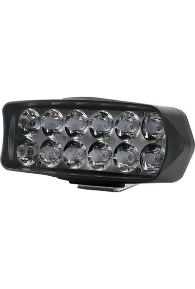 12 LED Evrensel Motosiklet Spot Işık Süper Parlak Far Sürüş Işığı 12 LED 18 W