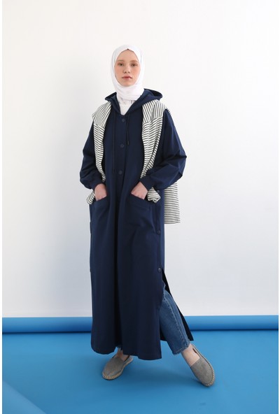 ALLDAY Yanları Yırtmaçlı Çıtçıtlı Ferace