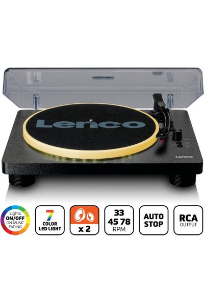 Lenco Ls-50 LED Siyah Hoparlörlü Usbli MP3E Kayıt Özellikli LED Işıklı Pikap Plak Çalar Lenco Ls-50 LED Siyah Hoparlörlü Usbli MP3E Kayıt Özellikli LED Işıklı Pikap Plak Çalar