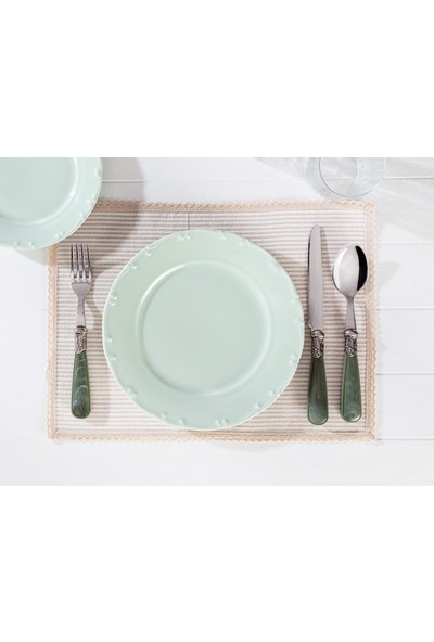 Madame Coco Bastien Servis Tabağı - Mint Yeşili 25 cm Madame Coco Bastien Servis Tabağı - Mint Yeşili 25 cm