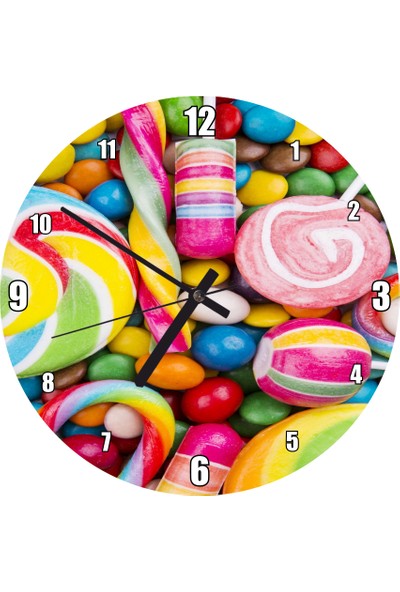 Cakatablo Renkli Sekerleme Görseli Duvar Saati (Çap 30X30 Cm)