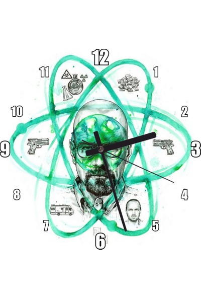 Cakatablo Breaking Bad Walter White Atom Sembolü Duvar Saati (Çap 30X30 Cm) Cakatablo Breaking Bad Walter White Atom Sembolü Duvar Saati (Çap 30X30 Cm)