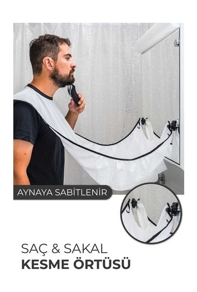 Uniquem Beyaz Pratik Sakal Kesme Örtüsü Saç Sakal Tıraş Önlüğü Uniquem Beyaz Pratik Sakal Kesme Örtüsü Saç Sakal Tıraş Önlüğü